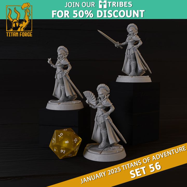 3D Printable RPG - DnD Hero Characters - Titans of Adventure Set 56 by Titan Forge Miniatures